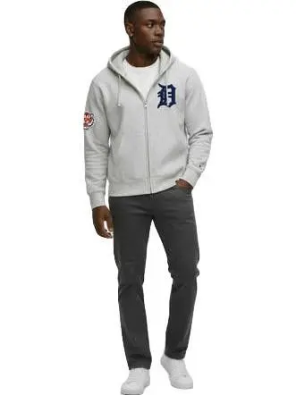 Champion Detroit Tigers Reverse Weave Chenille Full-zip Hoodie - Gray