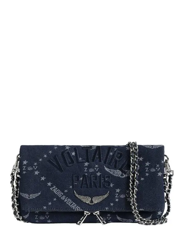 Zadig&Voltaire Rock Denim Monogram Crossbody Bag - Silent