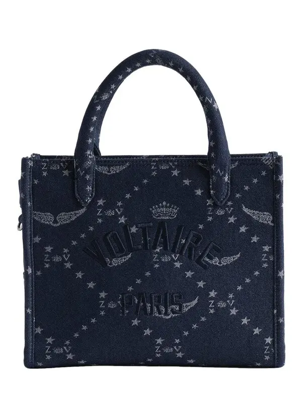 Zadig&Voltaire Angel Extra Small Logo Monogram Denim Tote - Silent