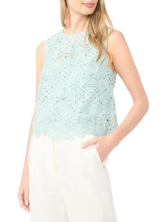 Ted Baker London Hazel Sheer Lace Shell - Mellow Mint