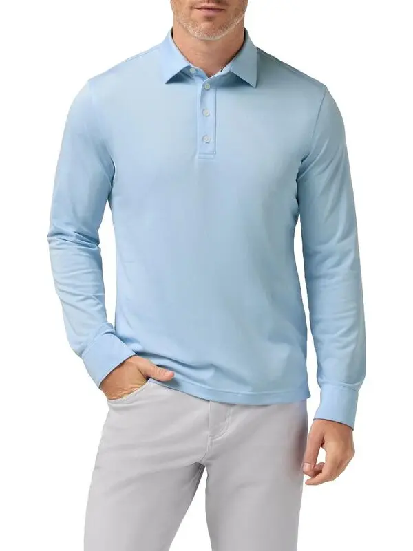 Mizzen+main Harper Long Sleeve Performance Polo - Cloud Blue