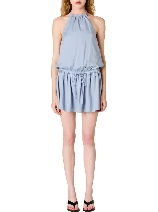 NIA Alegria Halter Minidress - Slate Blue
