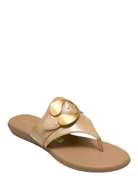 Aerosoles Minimalist Flip-flops - Beige Bisque Fx Patent