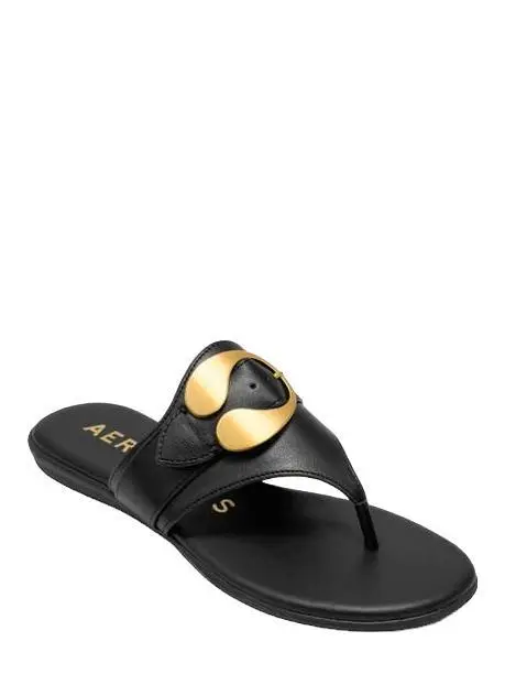Aerosoles Minimalist Flip-flops - Black Fx Nappa