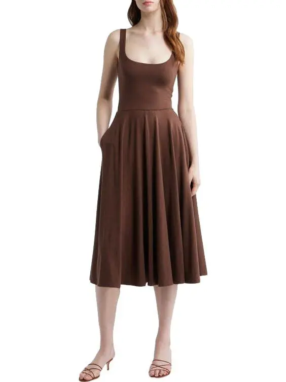 REFORMATION Rou Jersey Midi Dress - Cafe