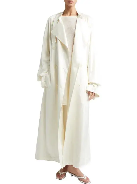 TOTEME Satin Trench Coat - Off-white