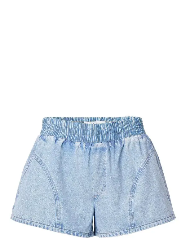 Rag & Bone Rb Miramar Flyweight Trompe L'oeil Faux Denim Shorts - Shaler