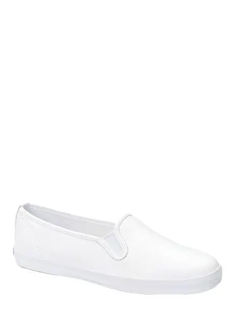 Keds® Champion Leather Slip-on Sneakers - White