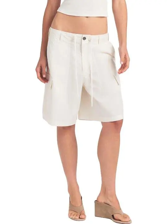 SKIMS Swiss Cotton Cargo Shorts - Egret