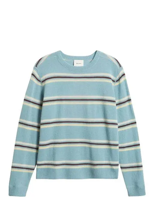 REFORMATION Cashmere Boyfriend Sweater - Turquoise Multi Stripe