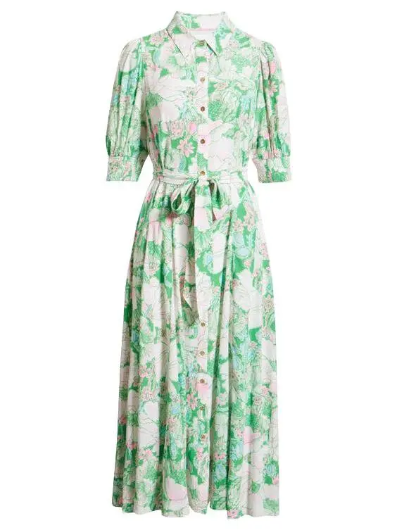 Lilly Pulitzer® Larkyn Midi Shirtdress - Putting Green Poppy Land