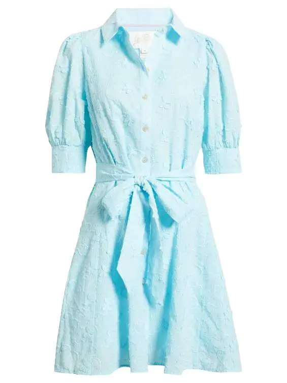 Lilly Pulitzer® Larkyn Cotton Blend Shirtdress - Day Dream Blue Monarch