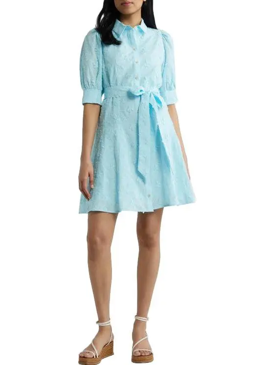 Lilly Pulitzer® Larkyn Cotton Blend Shirtdress - Day Dream Blue Monarch