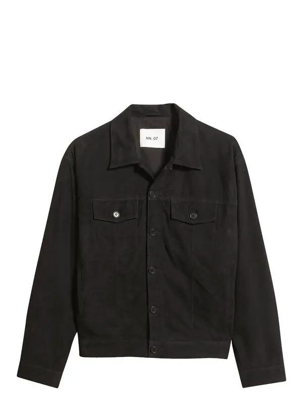 Nn07 Roy Suede Trucker Jacket - Black