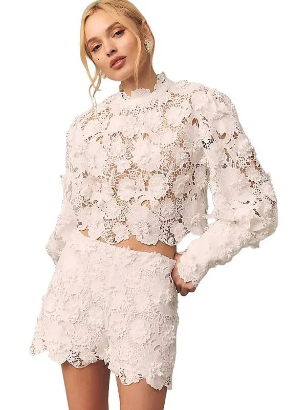 Bardot Georgia Lace Top - Ivory
