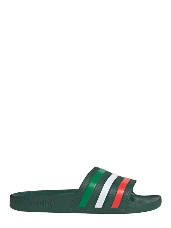 Adidas Adilette Aqua Slides - Team Dark Green/cloud White/bright Red