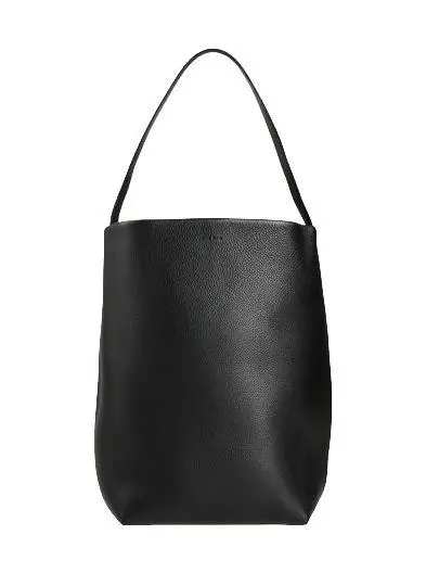 THE ROW Shopper Bag In Pebbled Bull Skin - Black