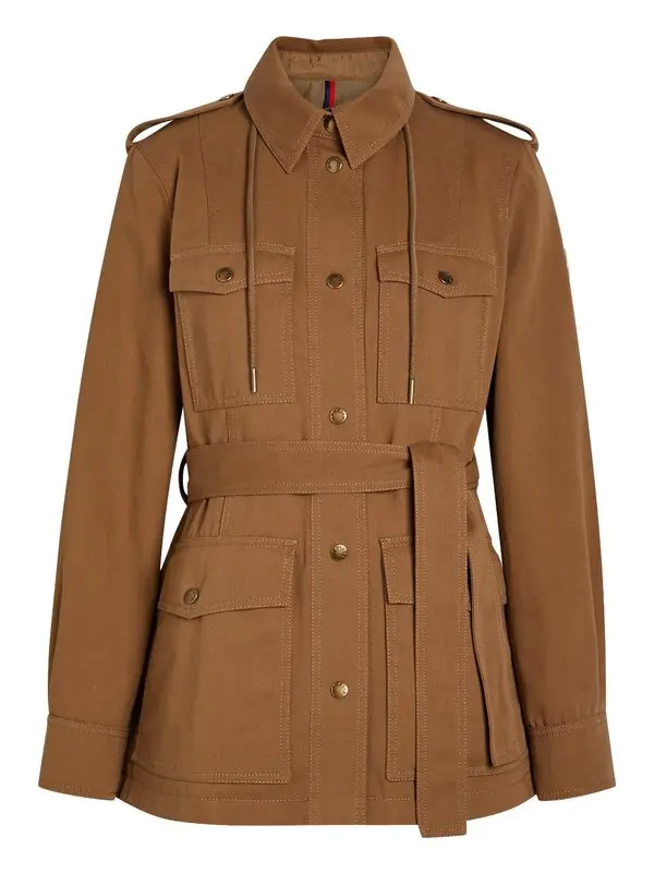 Moncler Centaurea Belted Twill Jacket - Bronze