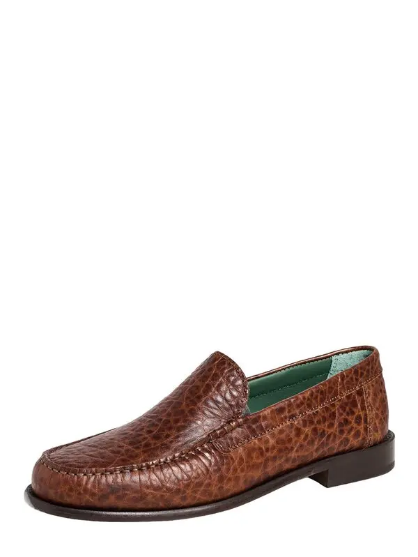 VINNY'S Martel Embossed Loafers - Brown Crocco