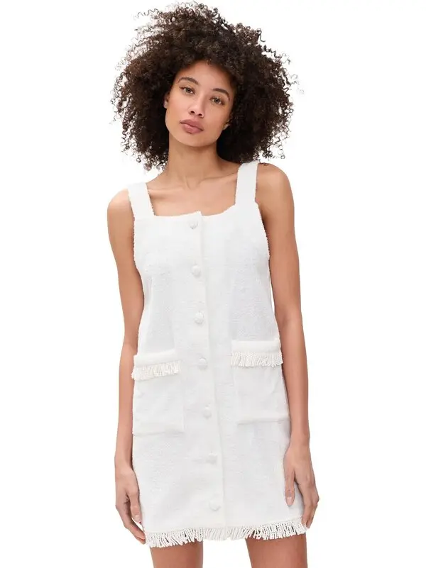 THE TINY BIG SISTER Towel Strapped Dress - Off-white