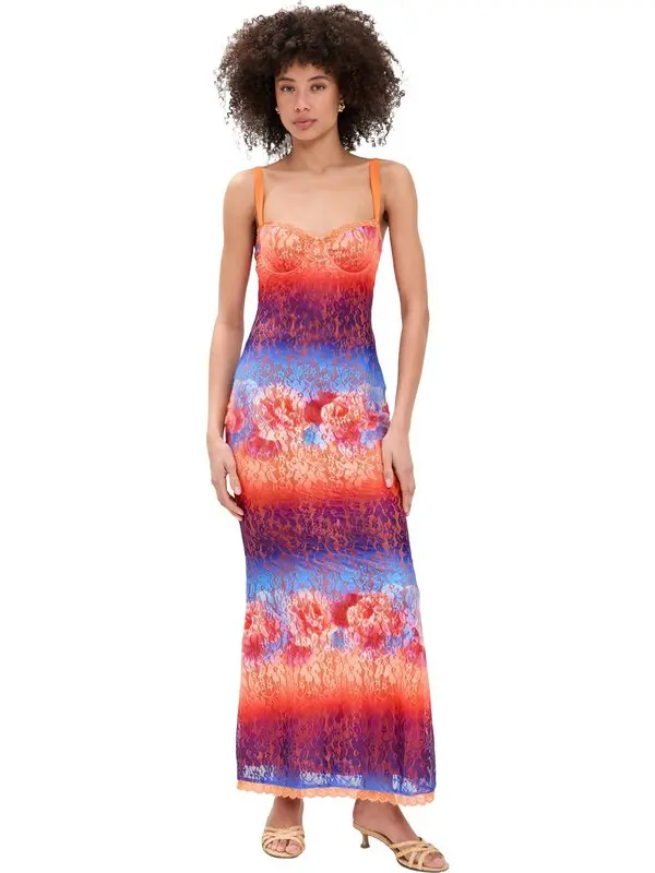 RUNAWAY THE LABEL Serina Lace Maxi Dress - Nadia Pink Ombre