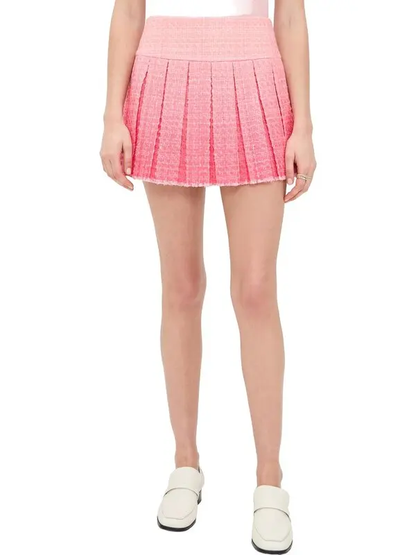 Alice + Olivia Emilie Tweed Mini Skirt - Ascendant Ombre English Rose