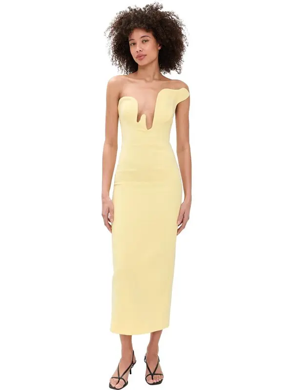 Bardot Rosalyn Midi Dress - Canary Yellow