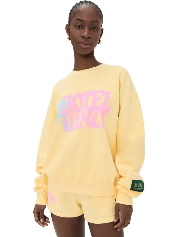 DANZY Graphic Crewneck Sweatshirt - Yellow