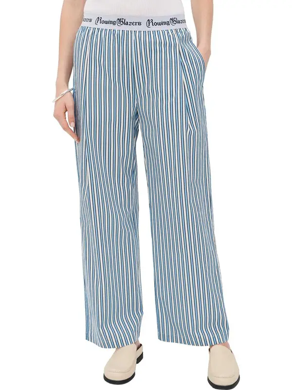 ROWING BLAZERS Striped Poplin Pants - Cotton Candy Stripe