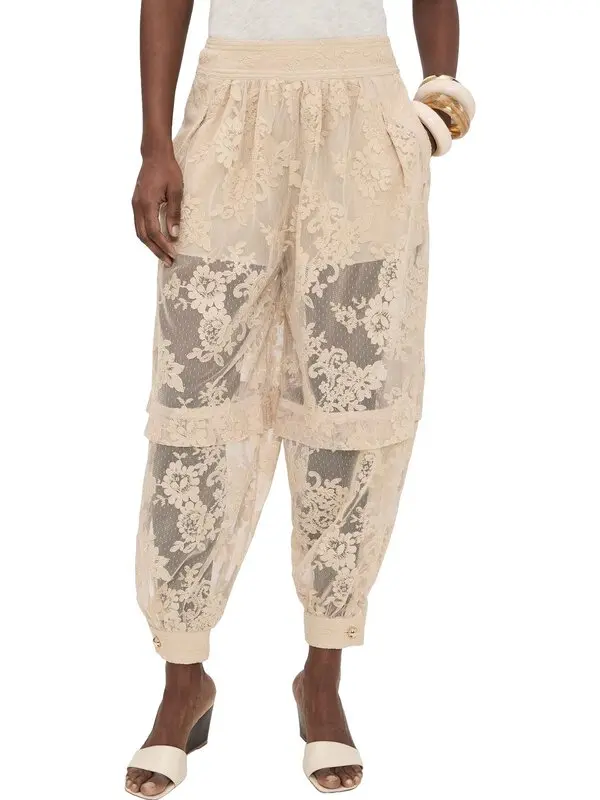 Zimmermann Luna Lace Harem Pants - Cream