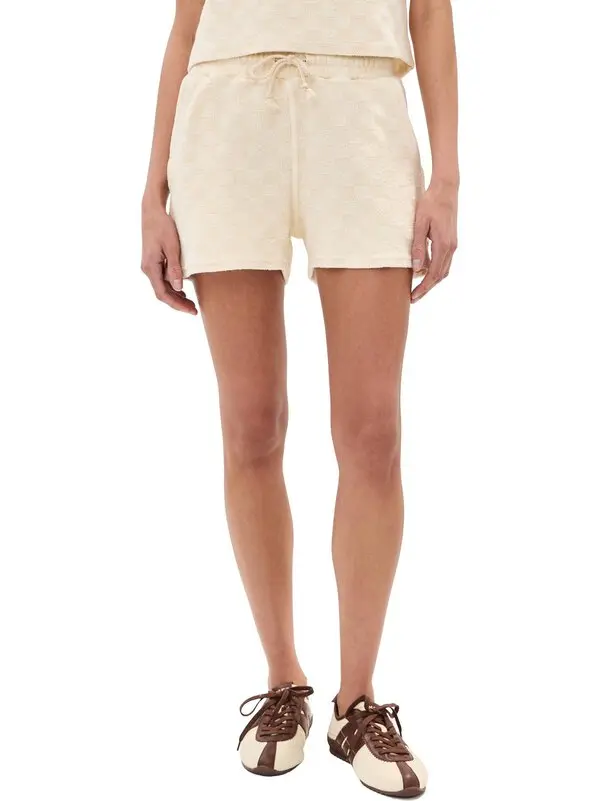 STATE & LAKE Paris Terry Cloth Shorts - Ivory