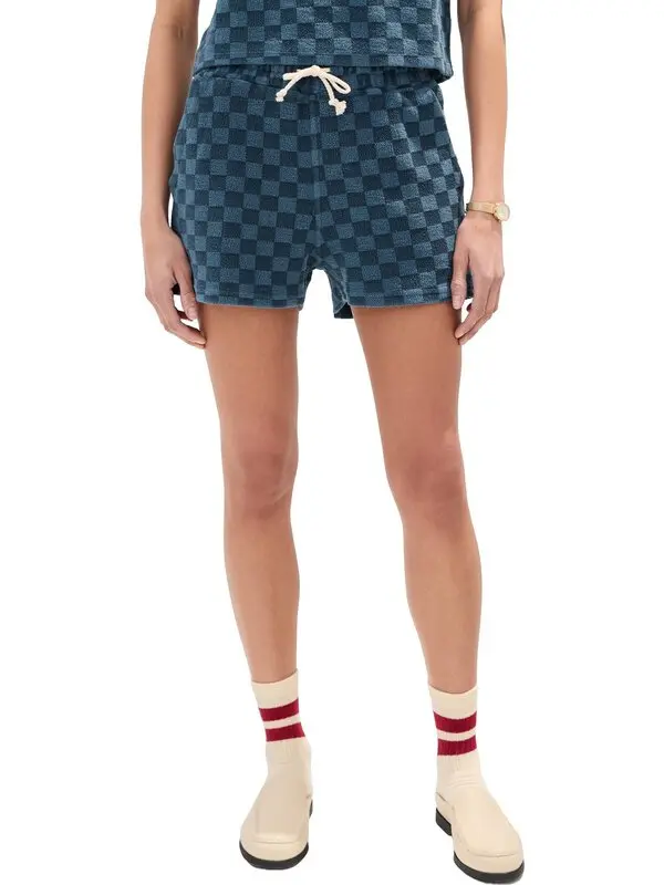 STATE & LAKE Paris Terry Cloth Shorts - Navy