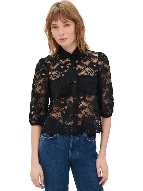 Generation Love Tammy Lace Blouse - Black