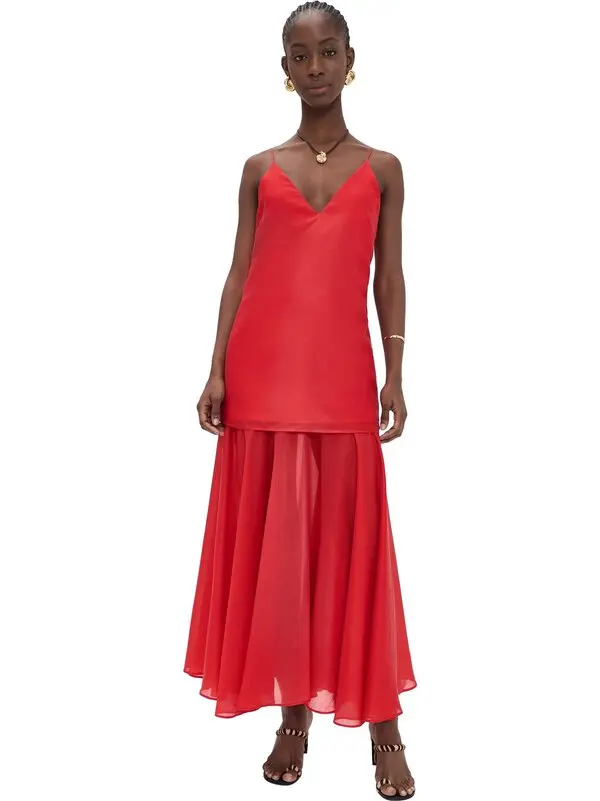 MARQUES' ALMEIDA Laye Strappy Maxi Dress - Red