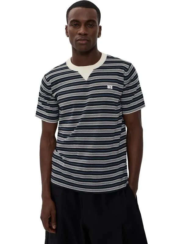 WALES BONNER Song Tee - Navy/ivory/blue