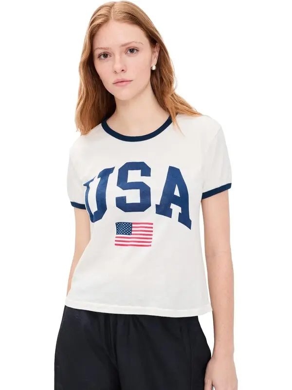 The Original Retro Brand Usa Flag Cotton T-shirt - Awh/nav
