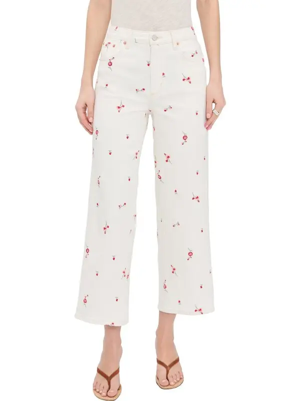 Rails Getty Crop Floral Jeans - Ecru Romantic Floral
