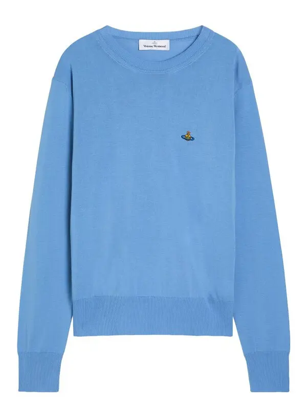 VIVIENNE WESTWOOD Alex Fine-knit Cotton Jumper - Blue