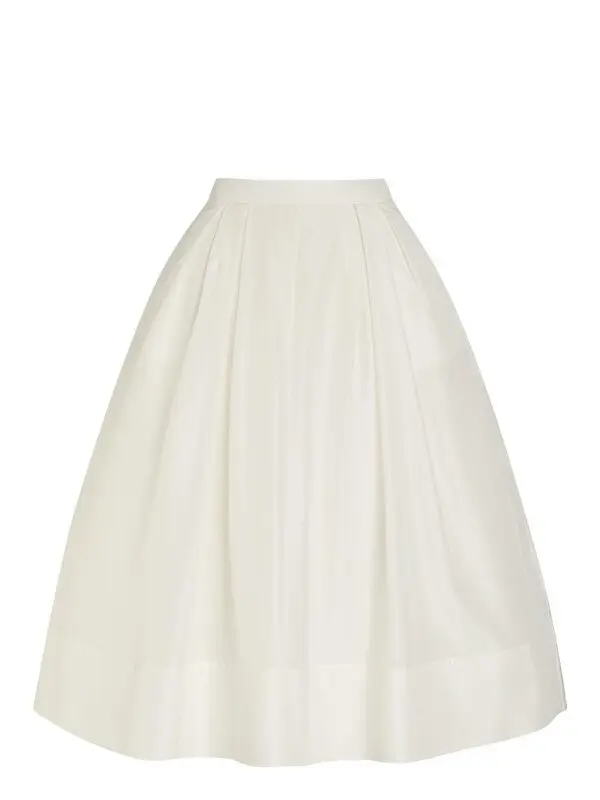 PATRICK MCDOWELL Honor Cotton And Silk-blend Midi Skirt - White