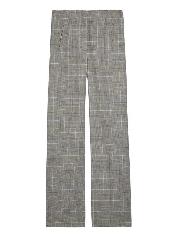 Veronica Beard Checked Straight-leg Trousers - Black