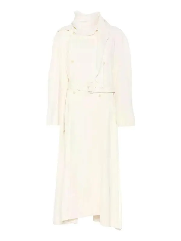 Carven Belted Double-breasted Coat - Neutrals