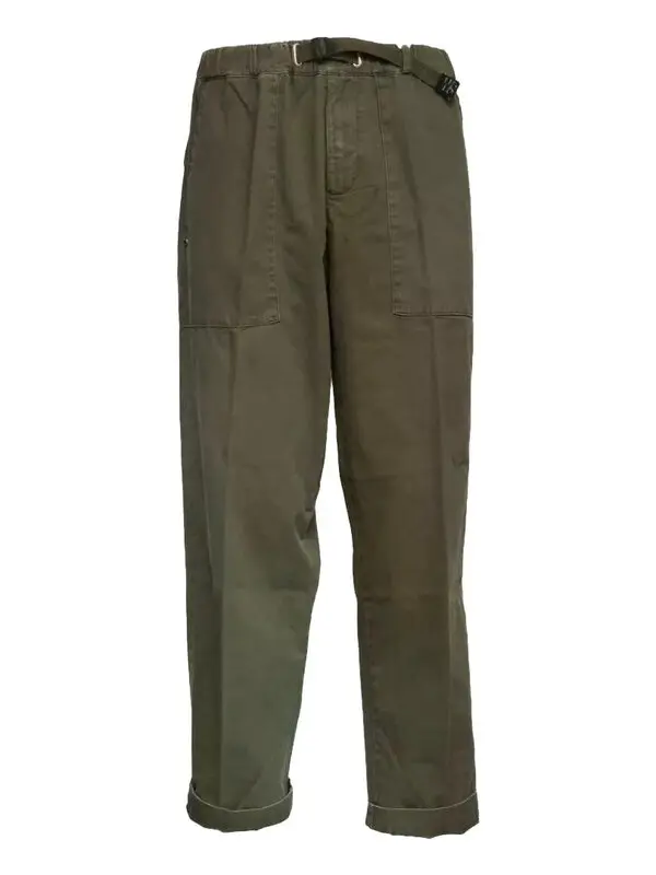 WHITE SAND Elasticated Waist Cargo Trousers - Green