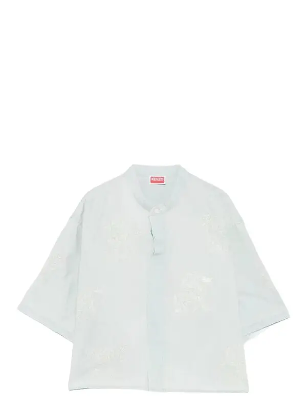 Kenzo Floral Embroidered Shirt - Blue