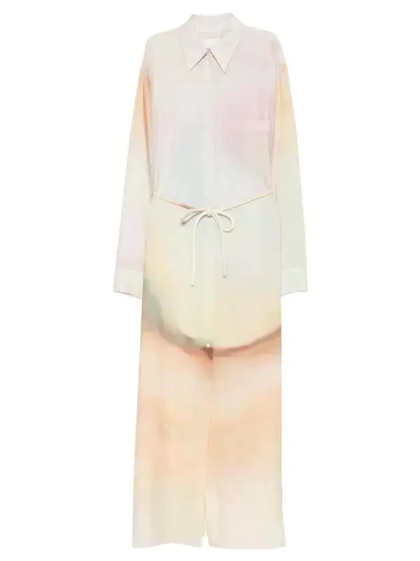 Nanushka Buttoned Tie Shirt Dress - Neutrals