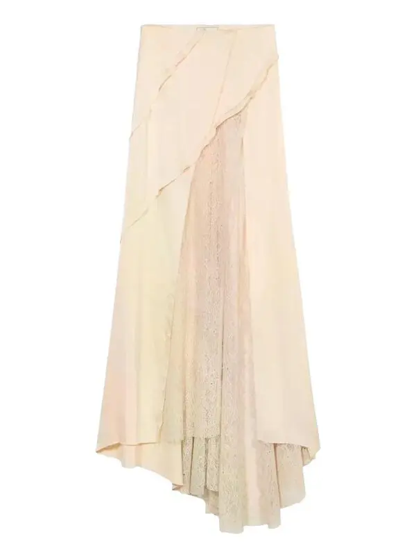 Blumarine Lace-detail Asymmetrical Skirt - Neutrals