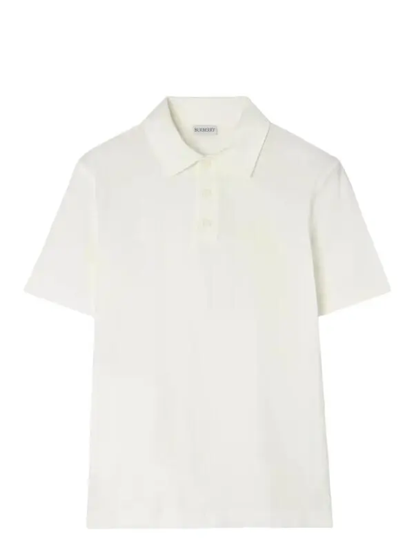 Burberry Cotton Polo Shirt With Knight Stamp - Neutrals
