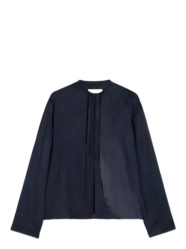 JIL SANDER Plastron Drawstring Blouse - Blue
