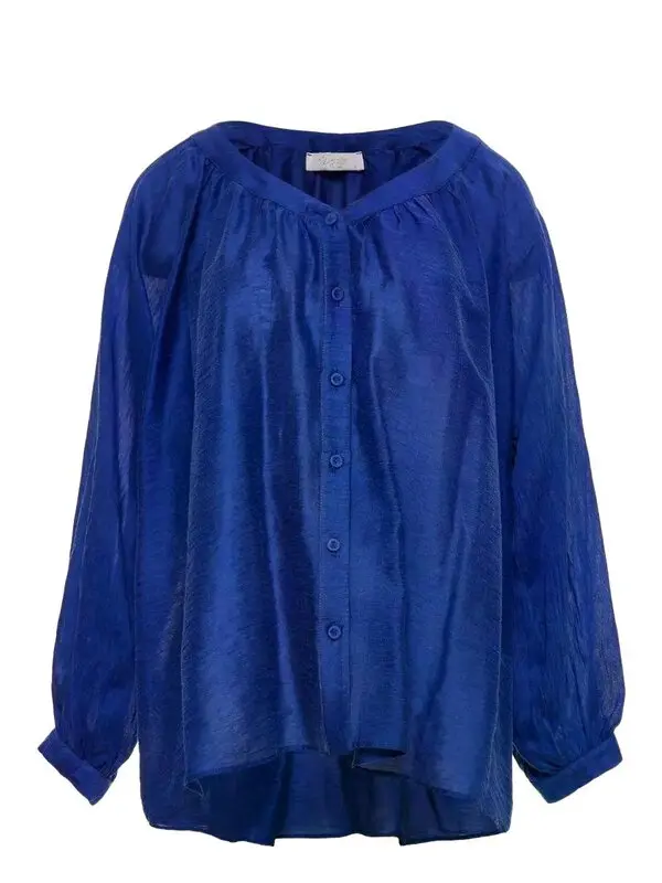 Devotion Balloon-sleeve Blouse - Blue