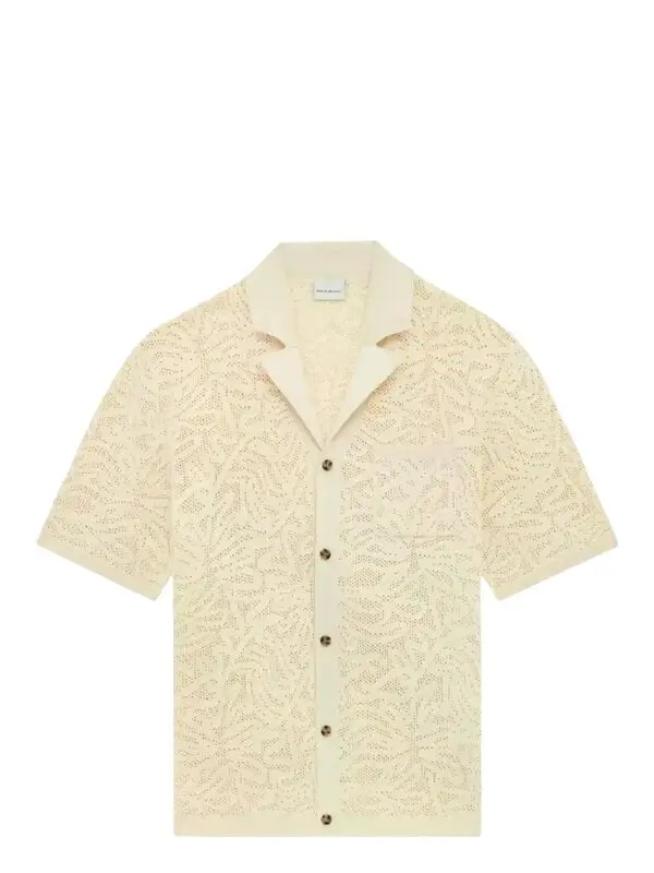 Drole De Monsieur Openwork Collared Shirt - Neutrals