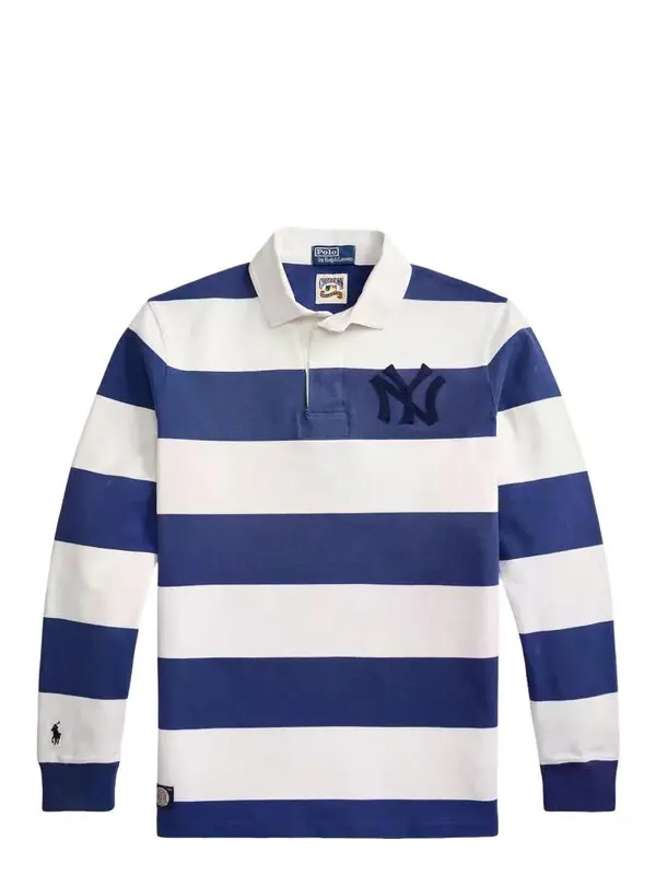 Polo Ralph Lauren Striped Polo With Embroidered Detail - Blue